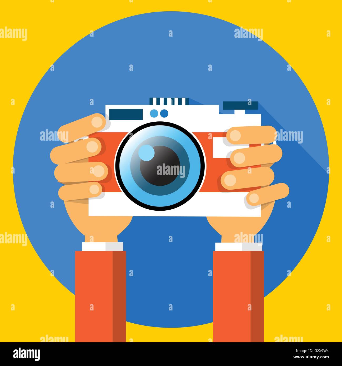 Hands Holding Photo Camera Photography Flat Design Stock Vector Image ...