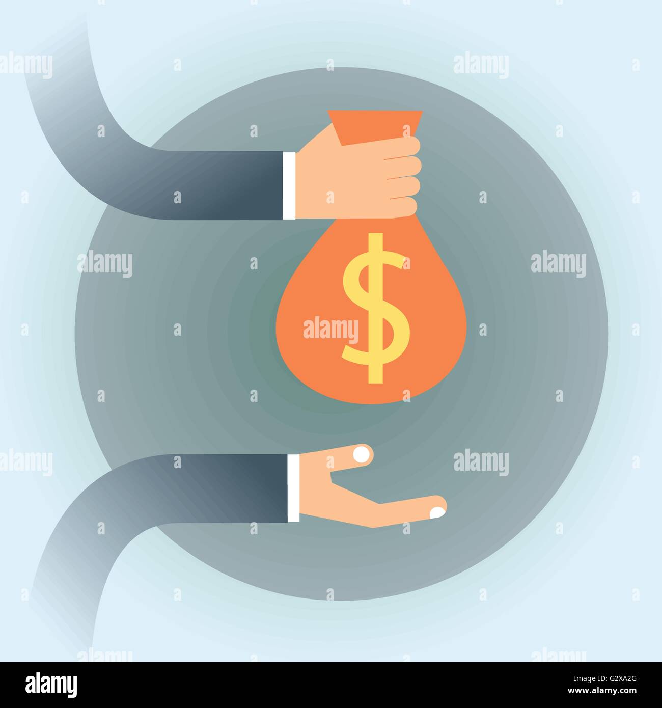 Business People Hand Hold Money Bag With Dollar Sign Stock Vector Image ...