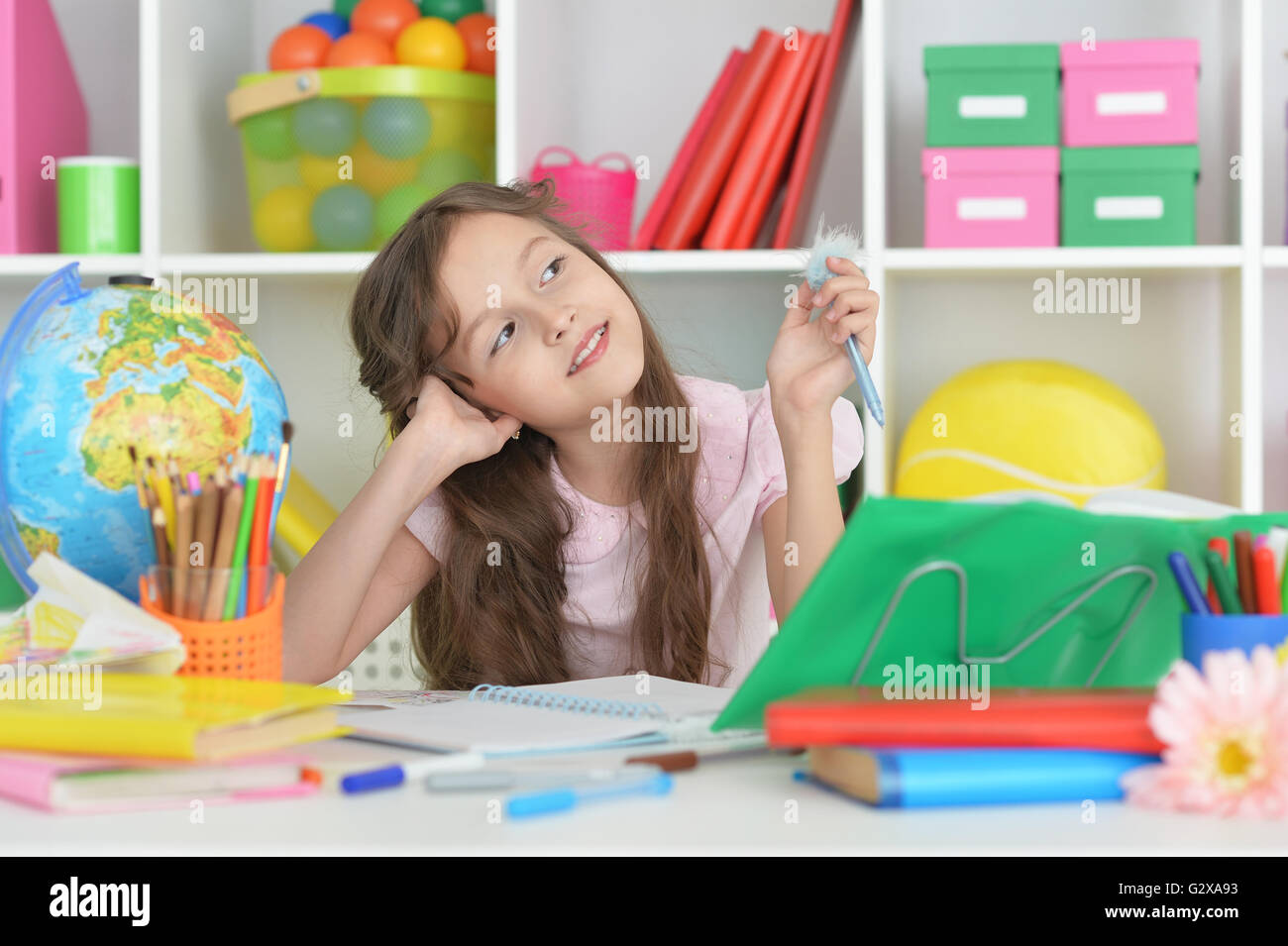 student girl at class Stock Photo - Alamy