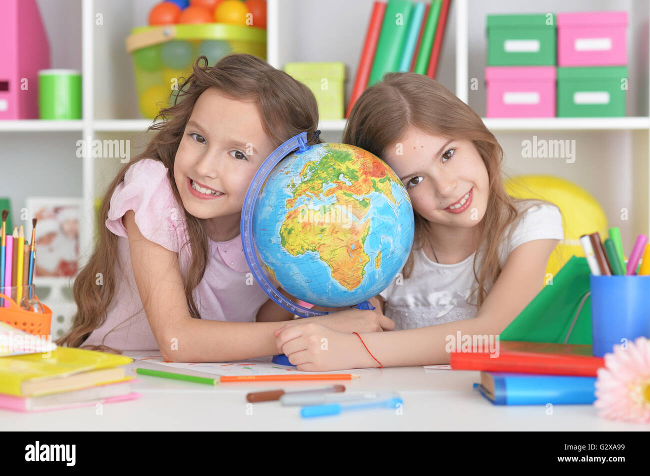 beautiful little girls at class Stock Photo - Alamy