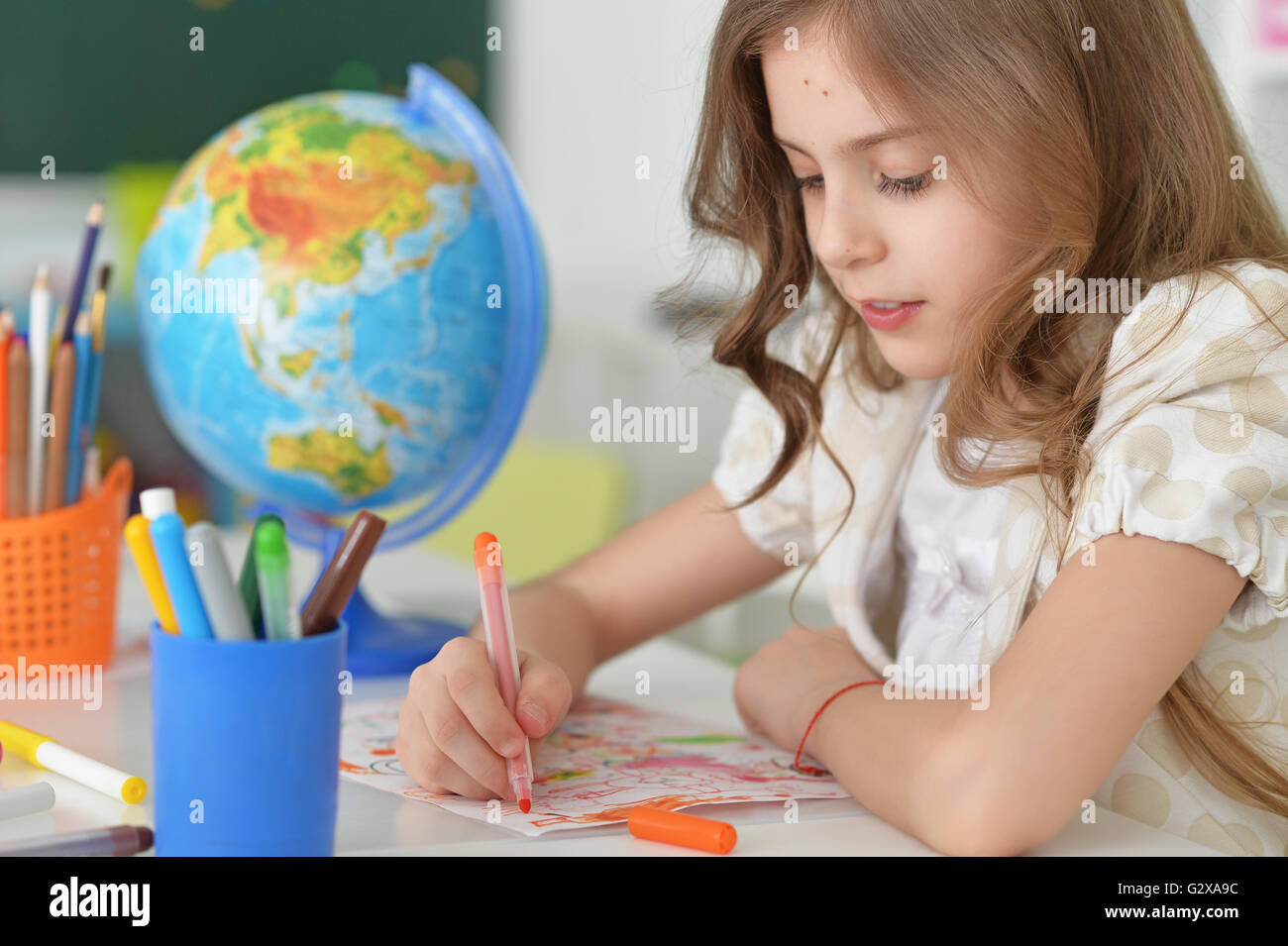 student girl at class Stock Photo - Alamy