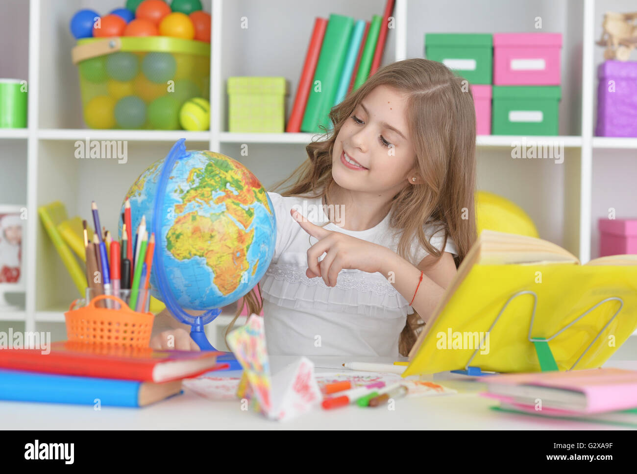 student girl at class Stock Photo - Alamy