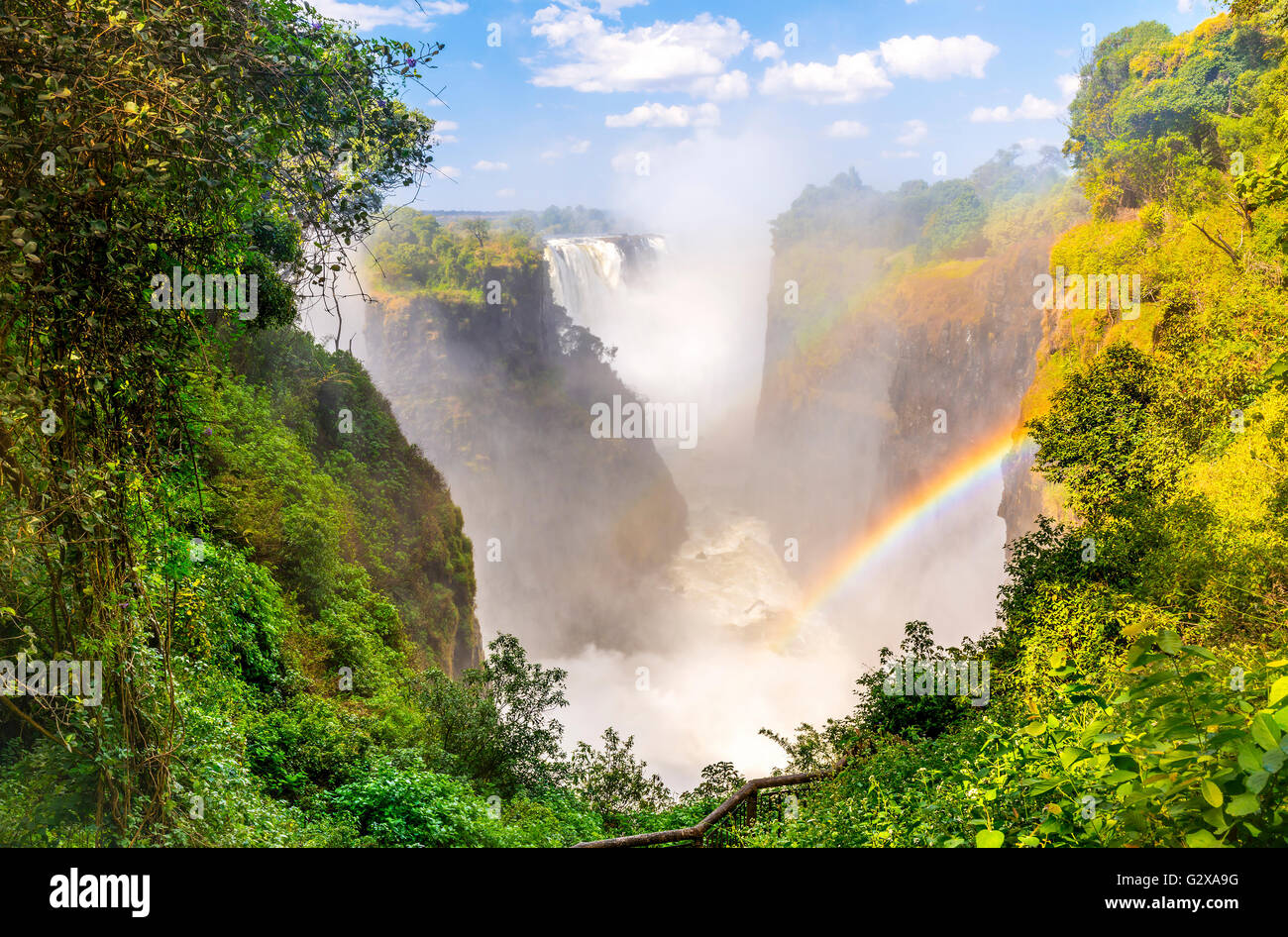 Victoria Falls Devil's Cataract in Africa, between Zambia and Zimbabwe ...