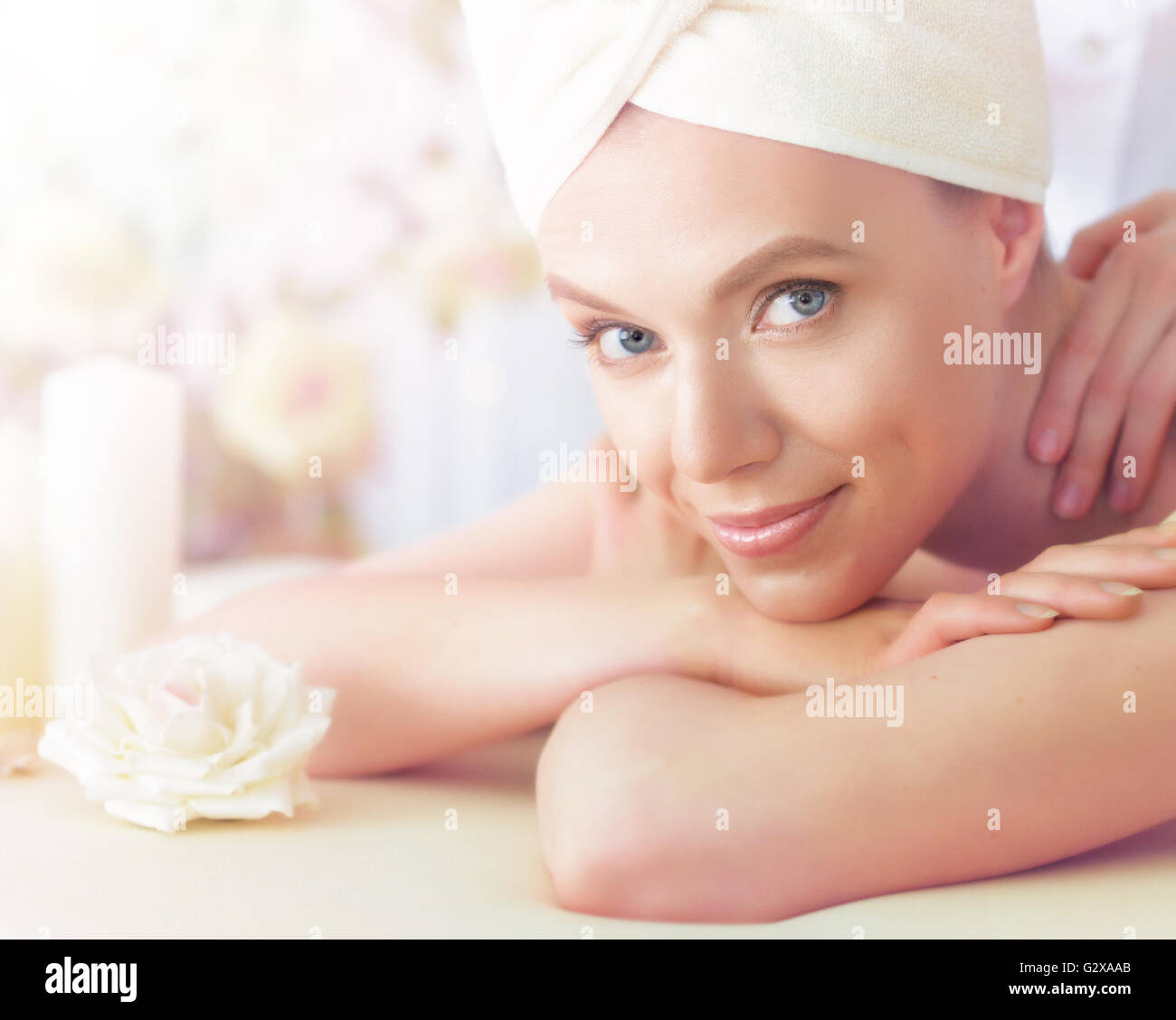 Woman in spa environment Stock Photo - Alamy