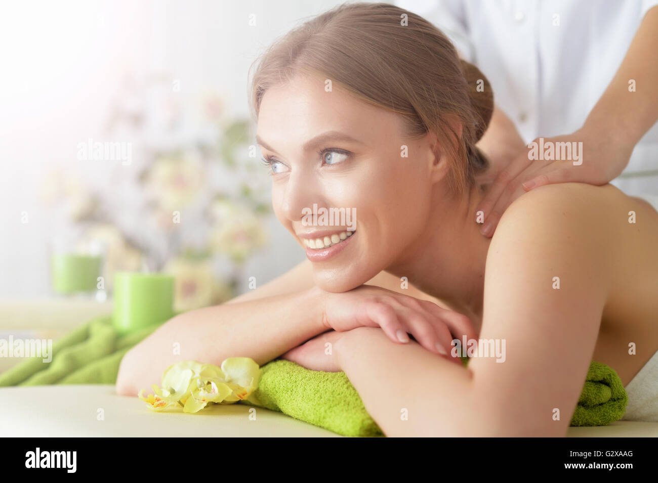 Woman in spa environment Stock Photo - Alamy