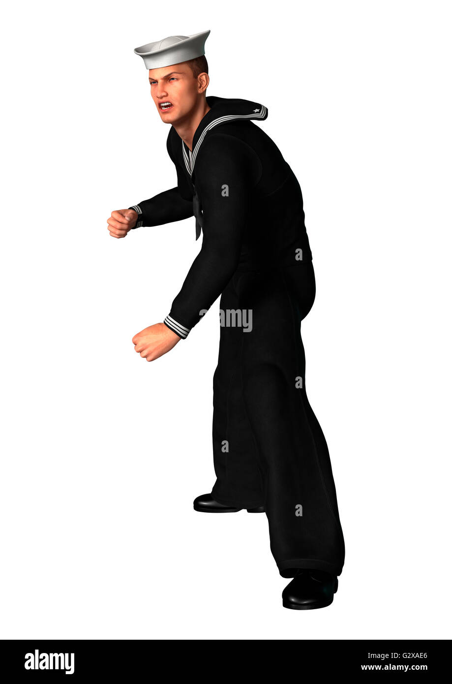 3D rendering of a young seaman isolated on white background Stock Photo ...