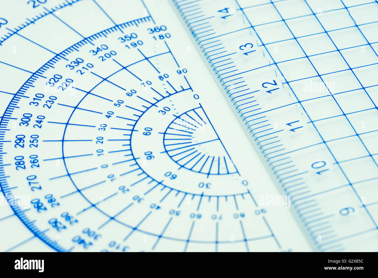 Geometry ruler with close up view Stock Photo - Alamy