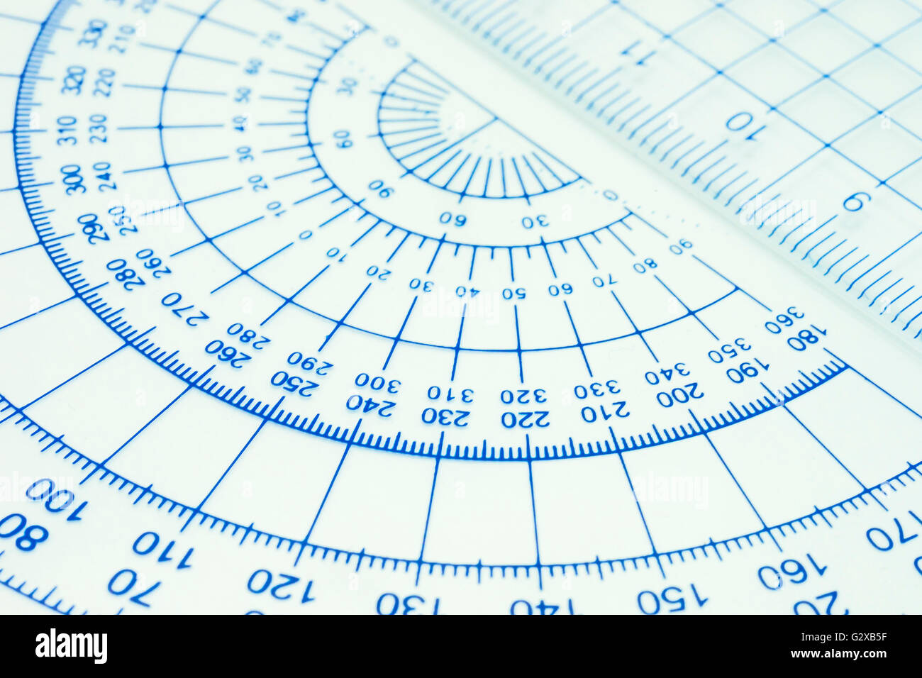 Geometry ruler with close up view Stock Photo - Alamy