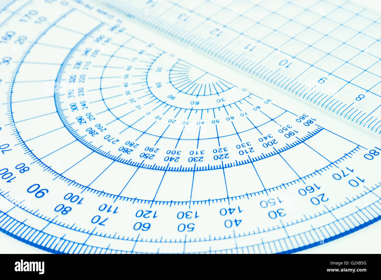 Geometry ruler with close up view Stock Photo - Alamy