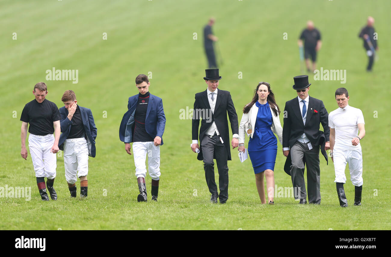 Trainer Aidan O'Brien and family, sons Donnacha O'Brien (left centre ...