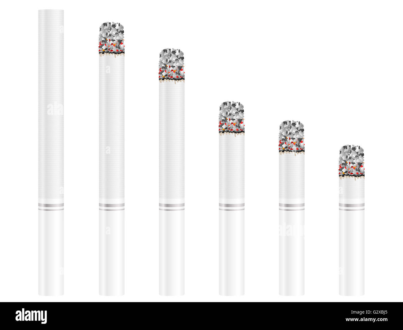 Cigarette set on a white background Stock Photo - Alamy