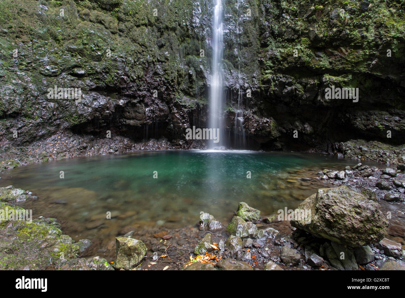 Waterfall in Caldeirão Verde, Madeira, Portugal Stock Photo - Alamy