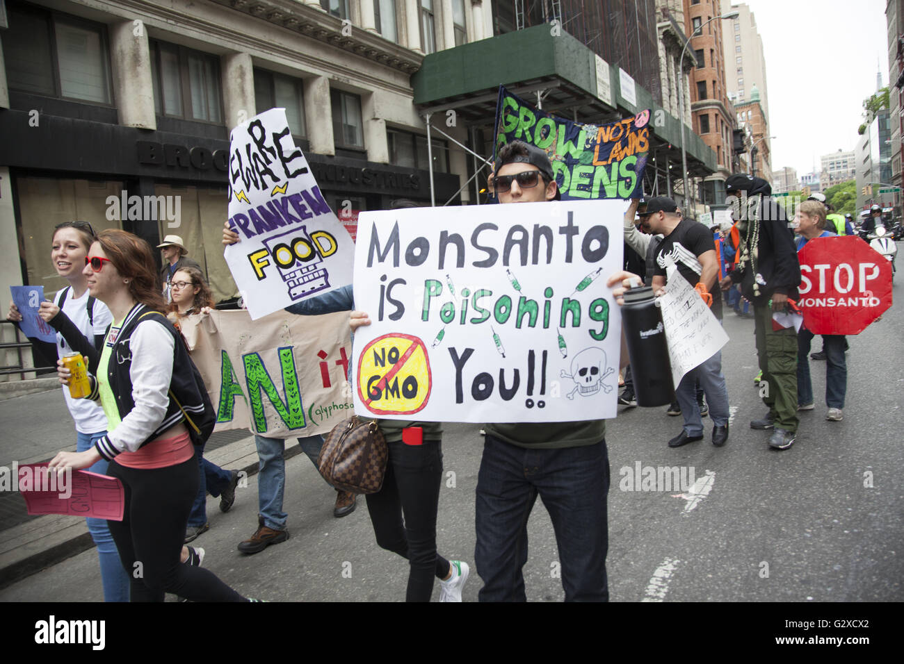 March and demonstration against Monsanto and genetically modified foods ...