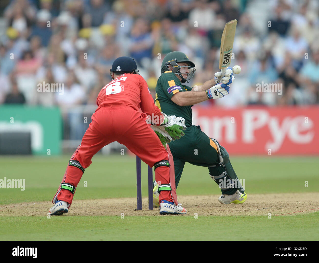 Nottinghamshire Outlaws' Michael Lumb in action during the T20 Blast ...