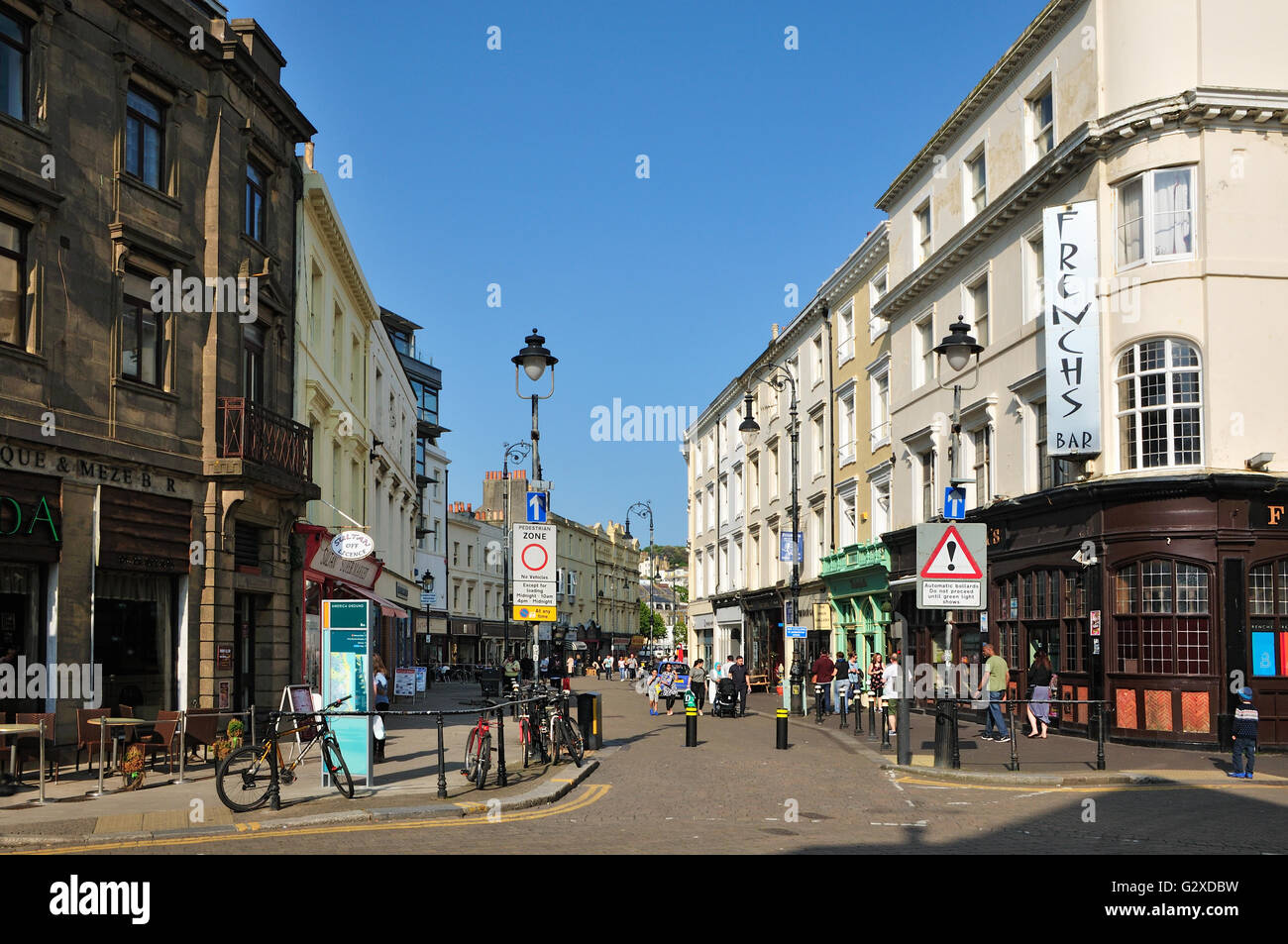 Hastings Town Centre, Sussex UK, at the entrance to Robertson Street ...