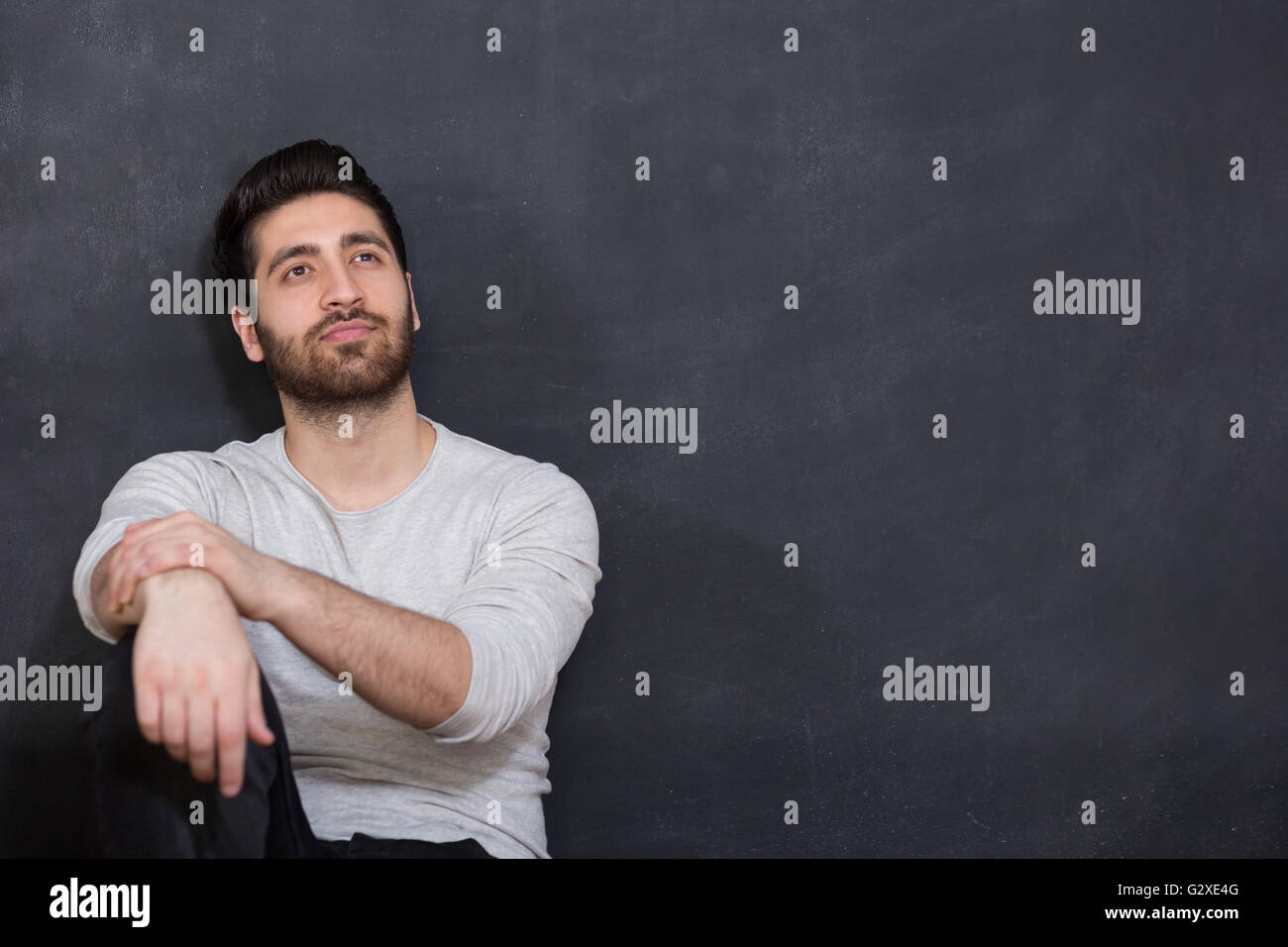 Handsome man showing human hi-res stock photography and images - Alamy