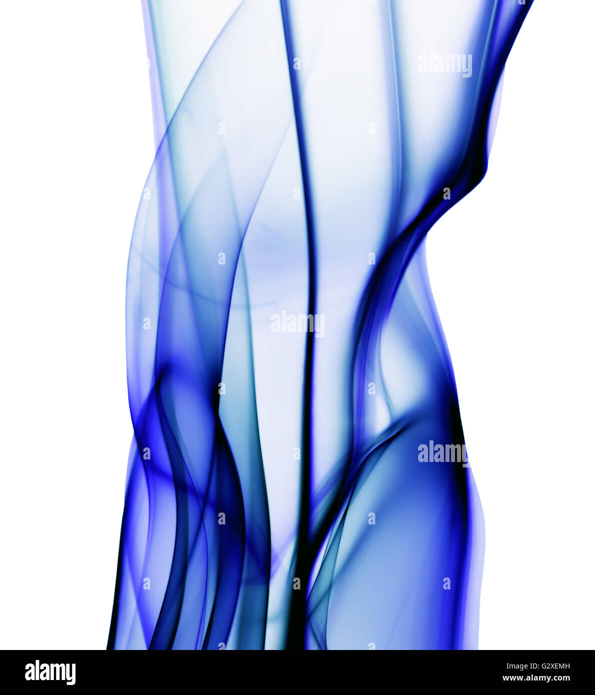 blue smoke lines on the white background Stock Photo - Alamy