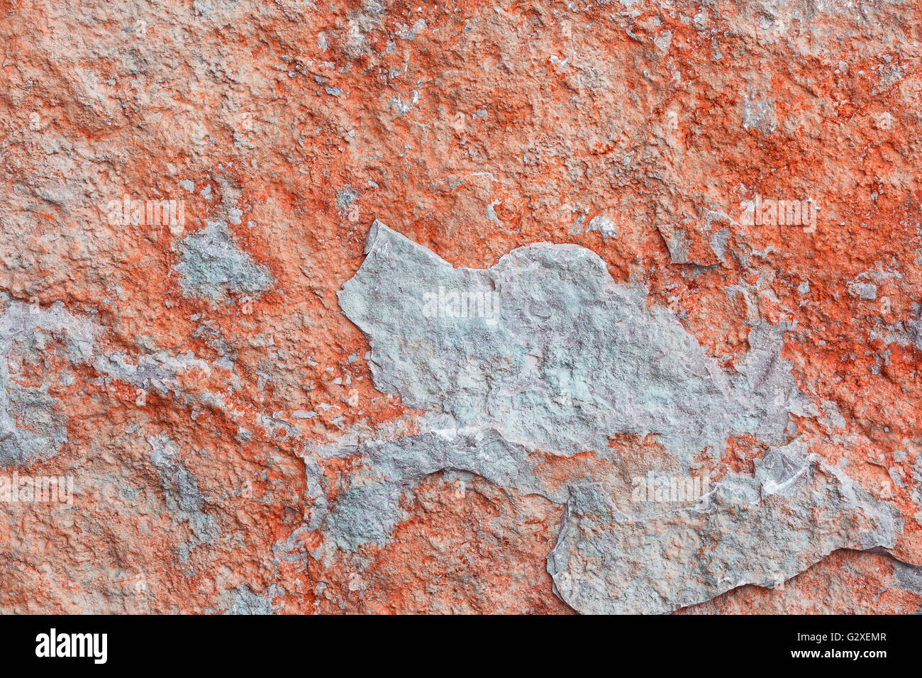 close up of old stone with red crust Stock Photo - Alamy