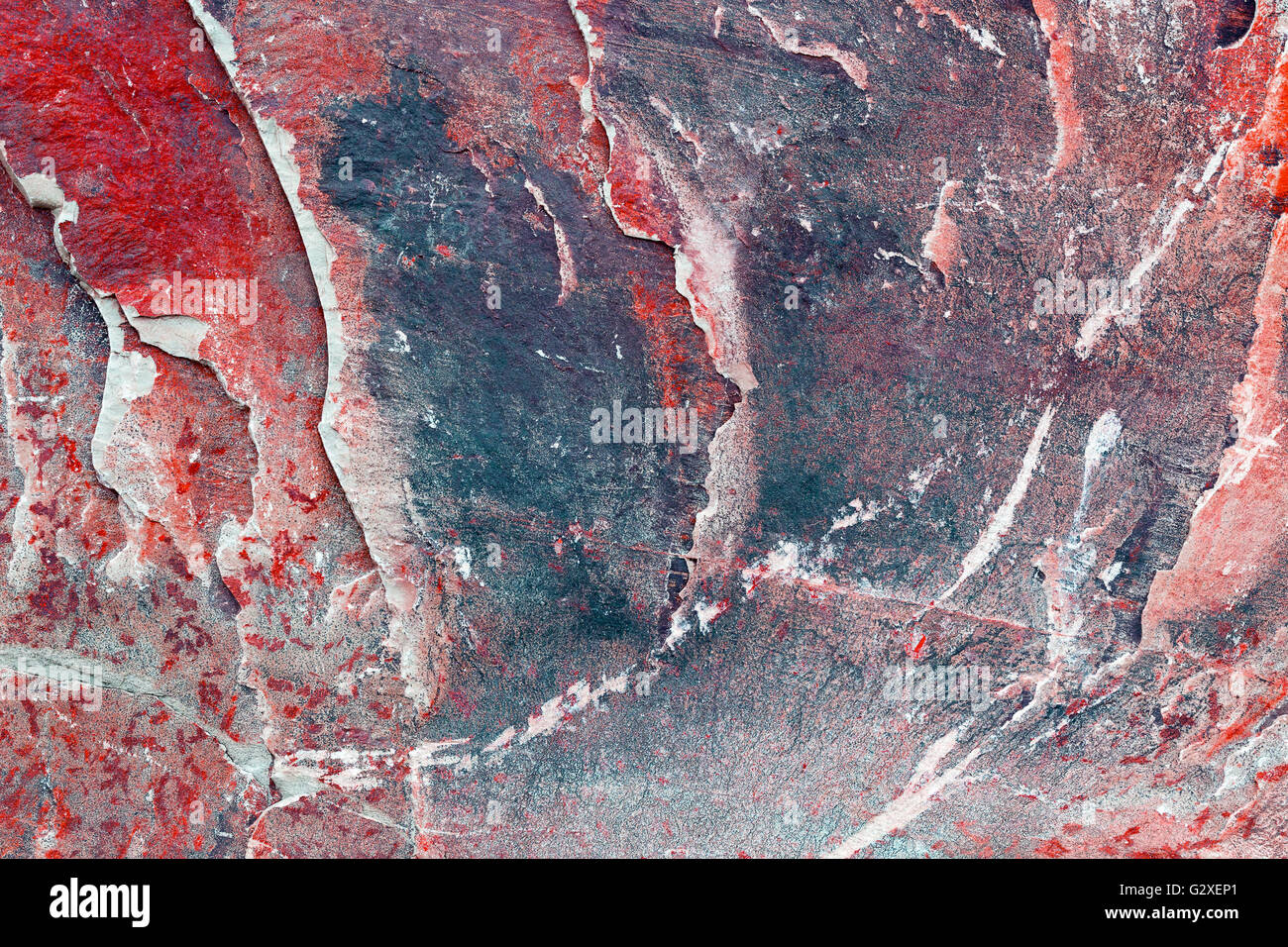 close up of old stone with red crust Stock Photo - Alamy