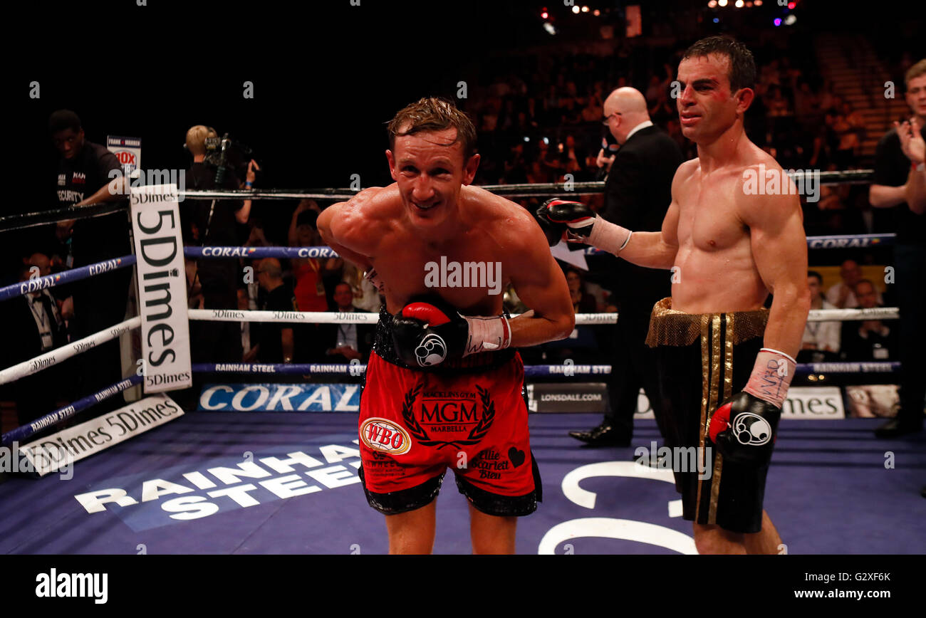 Thomas Stalker celebrates victory over Antonio Joao Bento at the Echo ...