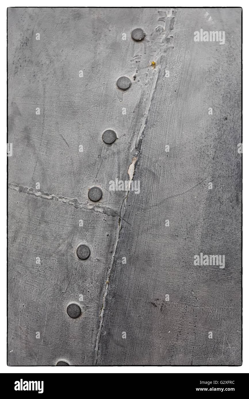 Abstract detailed grey metal wall background texture with seams and ...
