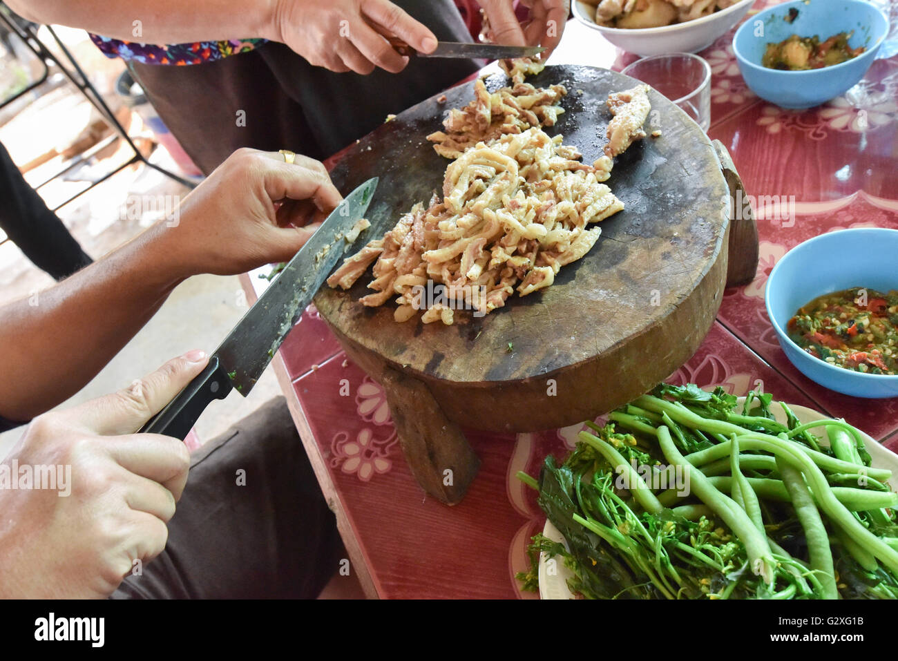 Preparation of traditional food Laos Stock Photo - Alamy