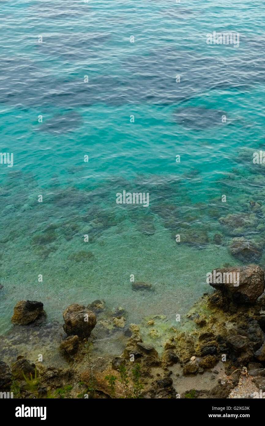 Blue transparent Sea of Agistri, Greek Island in Saronic Sea Stock ...