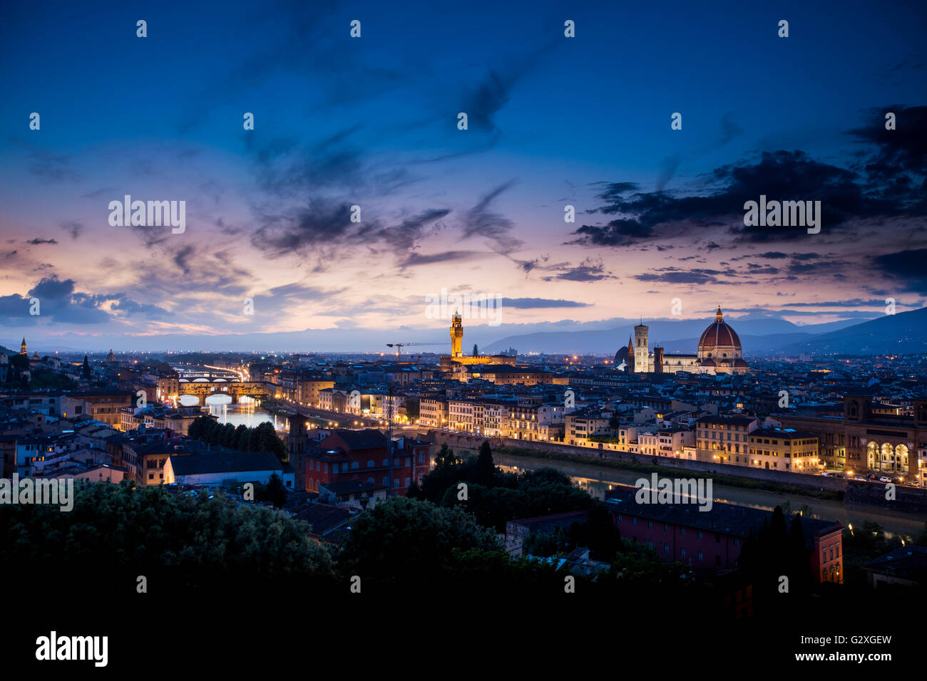 Sunset over Florence, Italy Stock Photo - Alamy