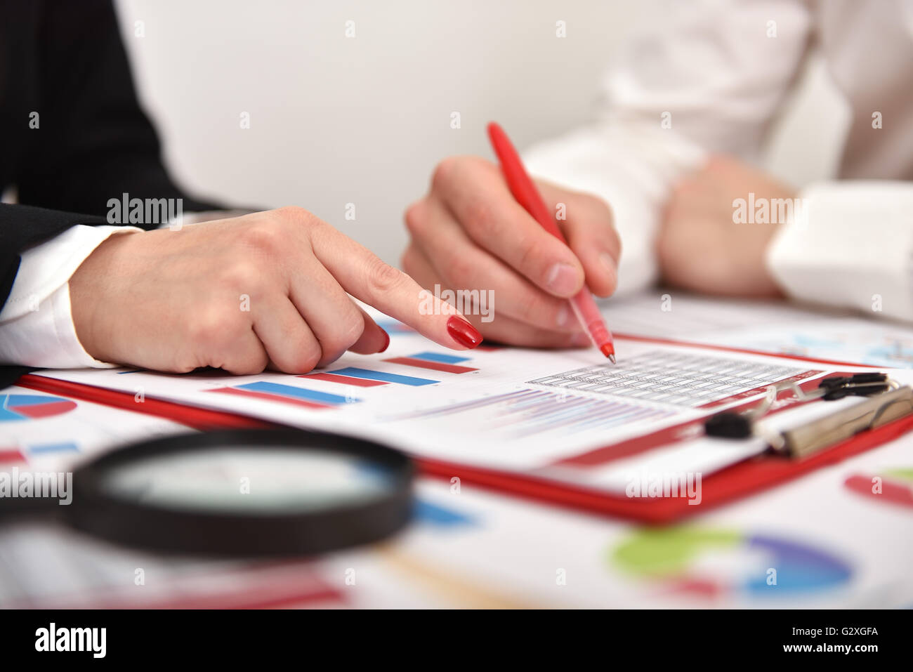 Business partner showing results of their successful teamwork Stock ...