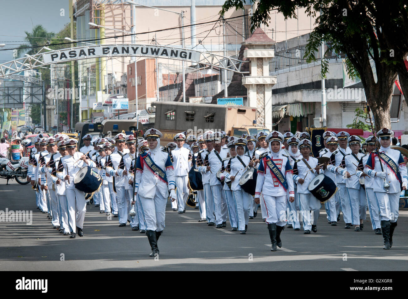 Java, Banyuwangi, Independance Day Celebrations, marching band in ...