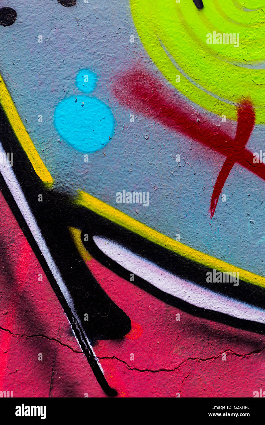 Closeup abstract painted wall of the city. Street art graffiti creative ...
