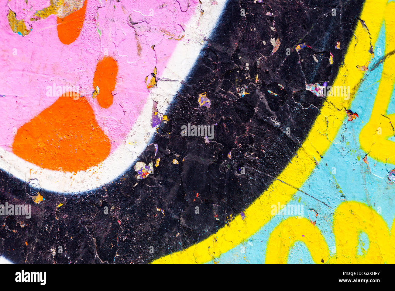 Closeup abstract painted wall of the city. Street art graffiti creative ...