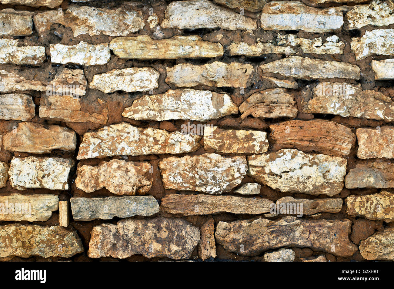 Stone wall of a rustic house in Russia Stock Photo - Alamy