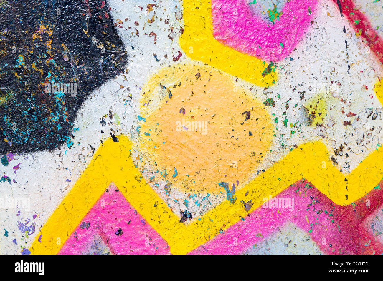 Closeup abstract painted wall of the city. Street art graffiti creative ...