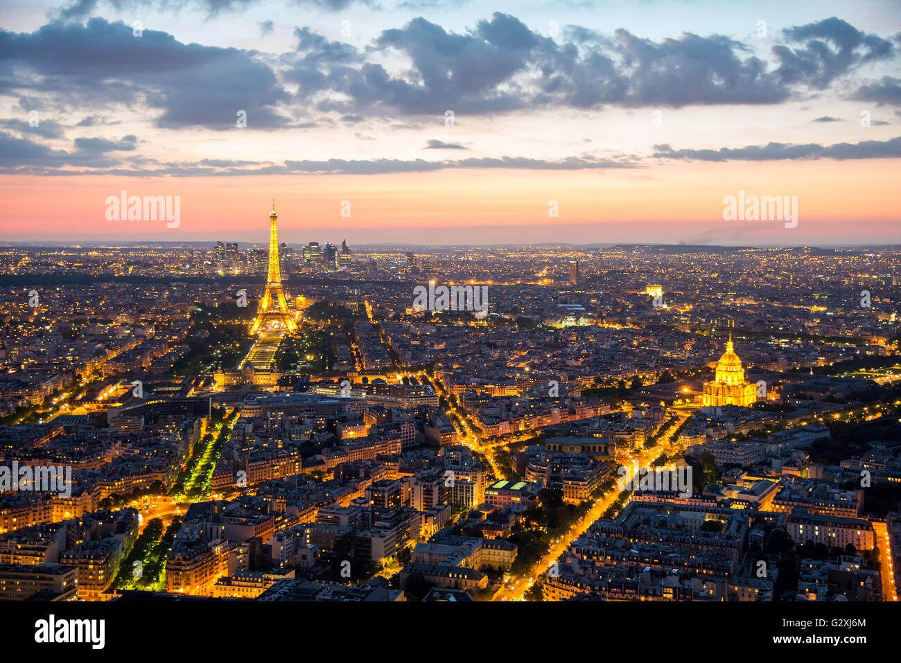 Paris night romantic view over hi-res stock photography and images - Alamy