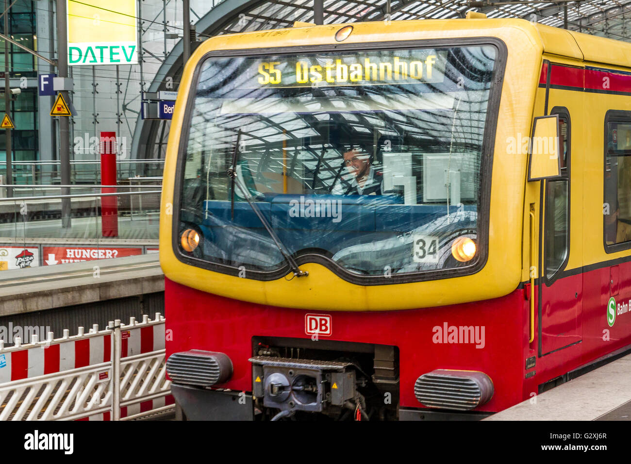 An S5 S- Bahn train pulls into Berlin Hauptbahnhof Station,Berlin's ...