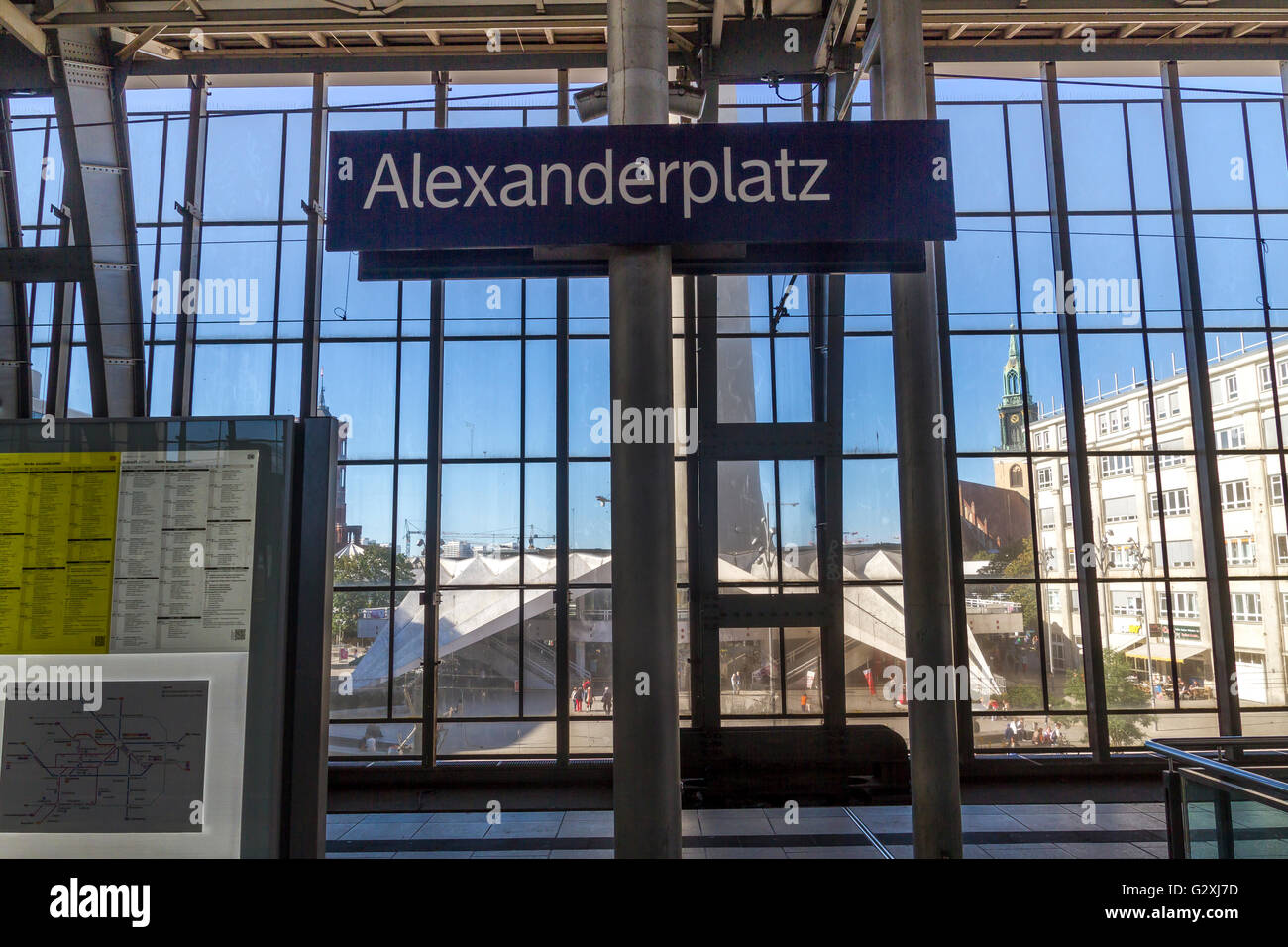 Alexanderplatz sstation sign at Berlin Alexanderplatz station, in the ...