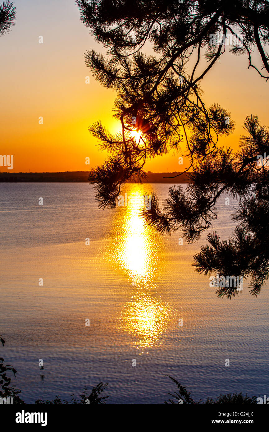 sea sky sunset sun landscape Stock Photo - Alamy