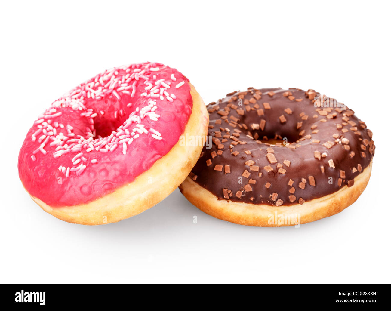 two donut isolated on white background Stock Photo - Alamy