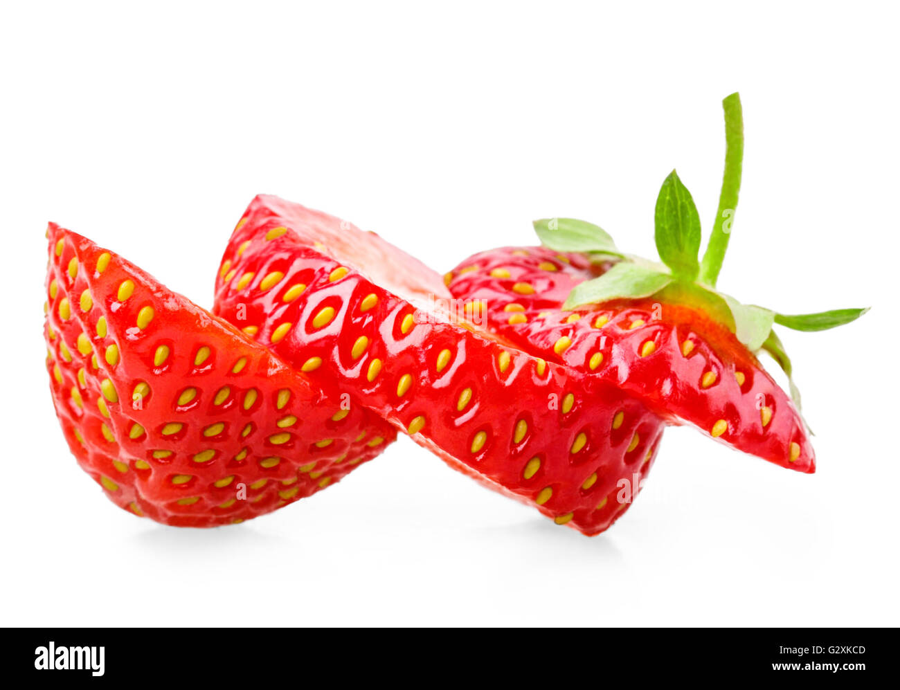 chopped strawberries isolated on white background clipping path Stock ...