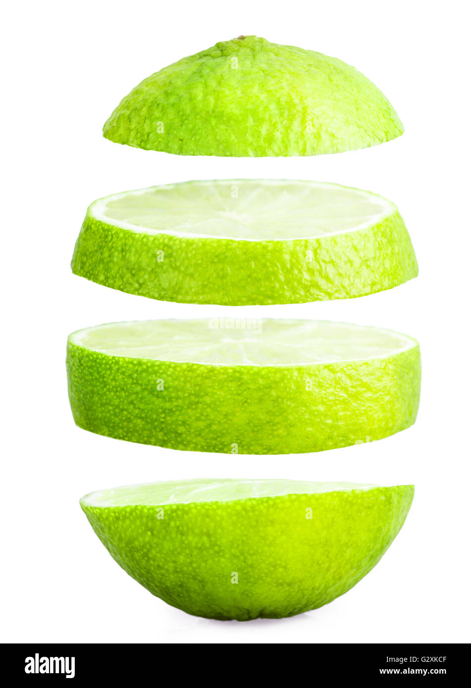 Lime sliced isolated on white clipping path Stock Photo - Alamy