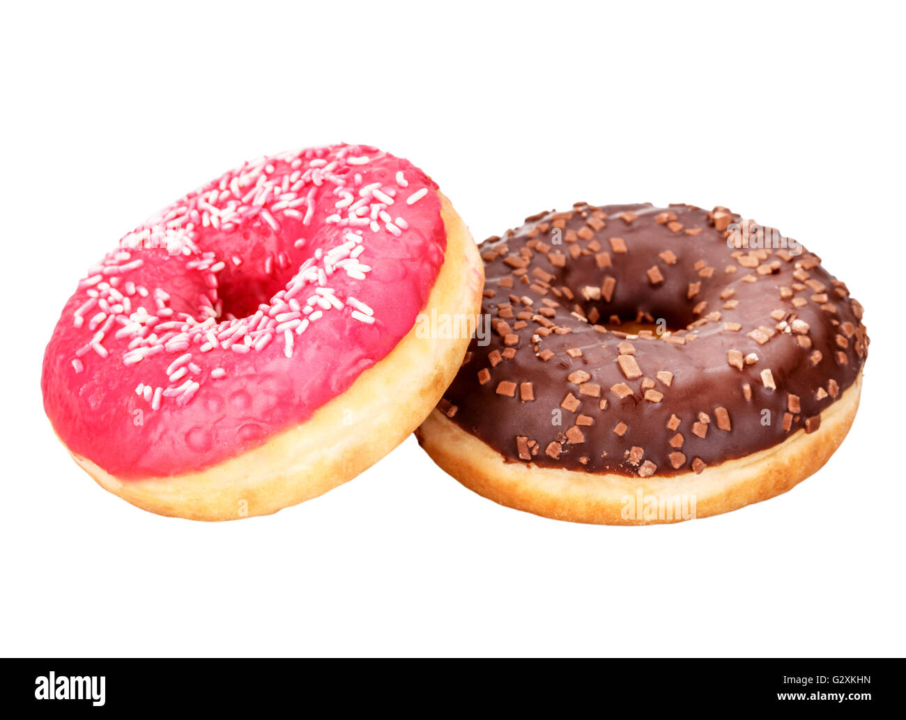 two donut isolated on white background Stock Photo - Alamy