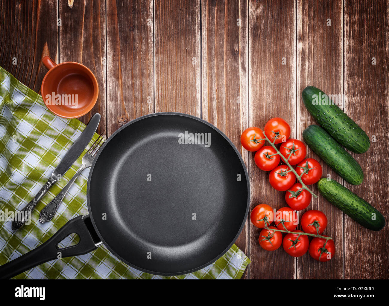 Still Life pan food on table Stock Photo - Alamy