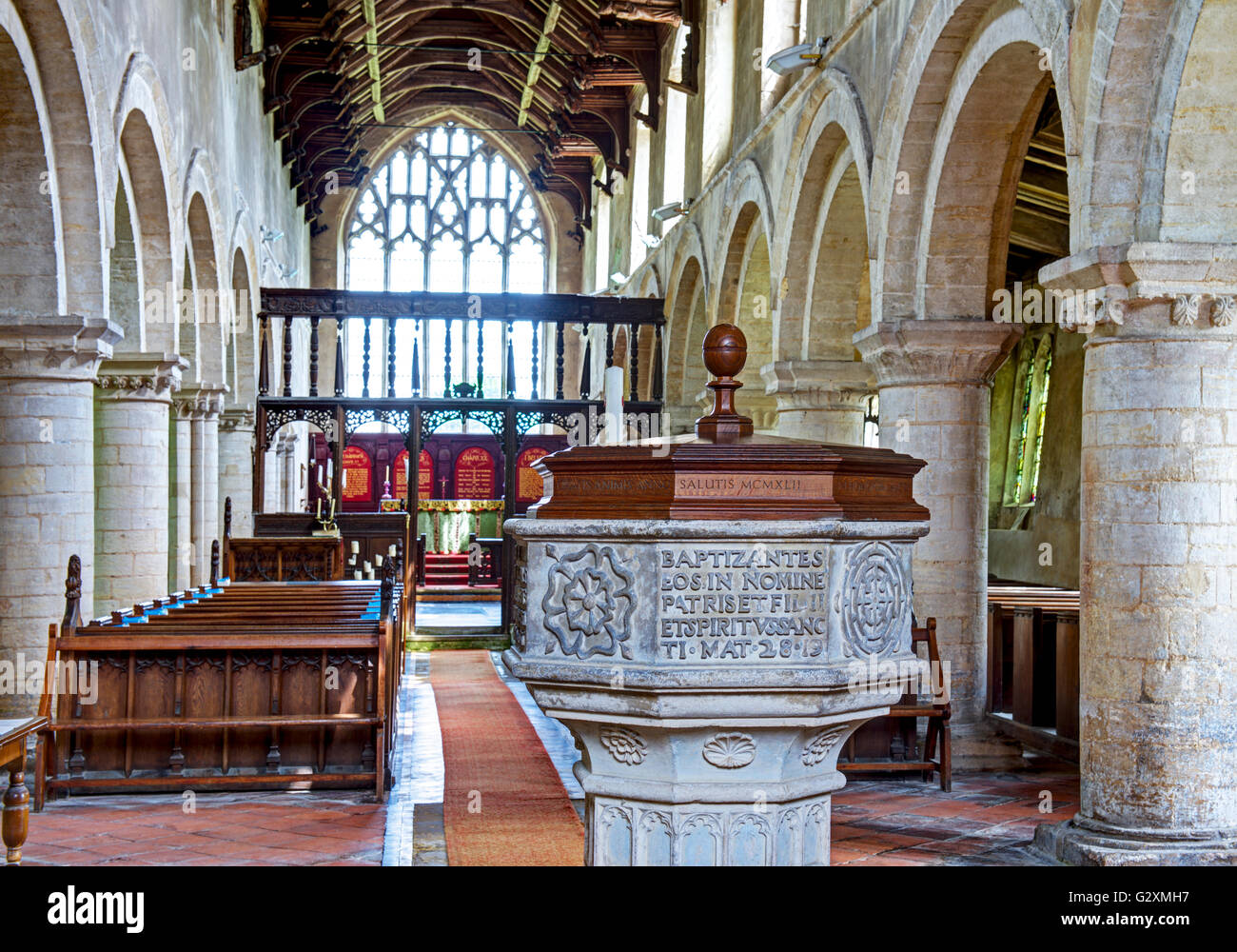Interior of All Saints Church, in the village of Tilney All Saints ...