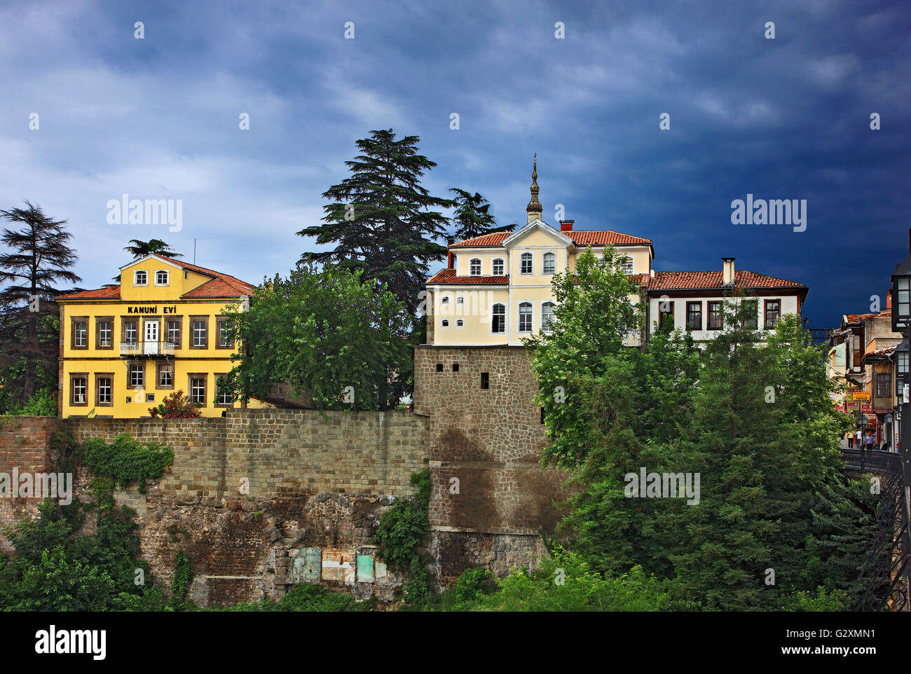 Beautiful houses on top of Trabzon castle (also known as "Comnenos ...