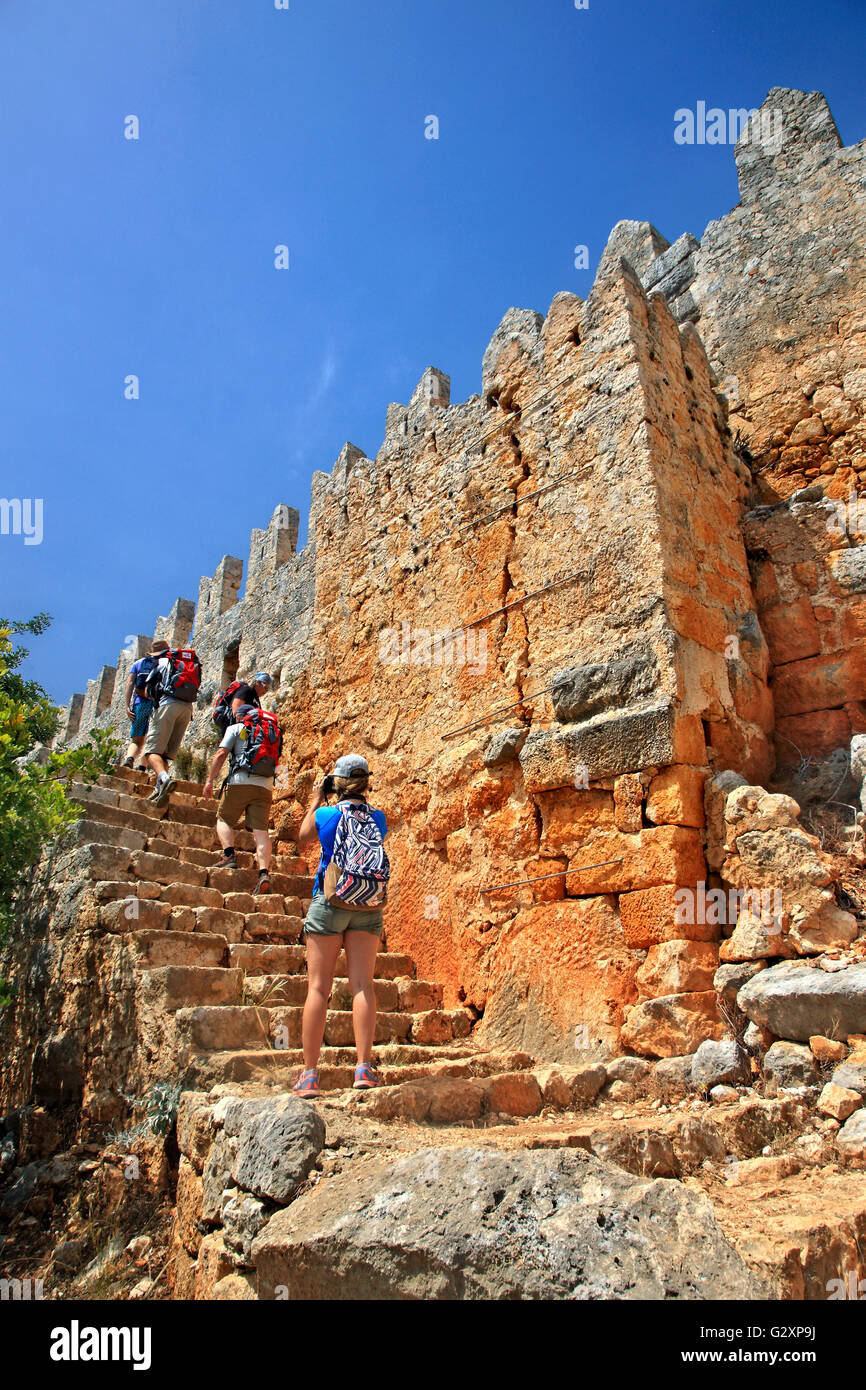 At the castle of Kalekoy (Ancient Simena), Kekova, Lycia, Antalya ...