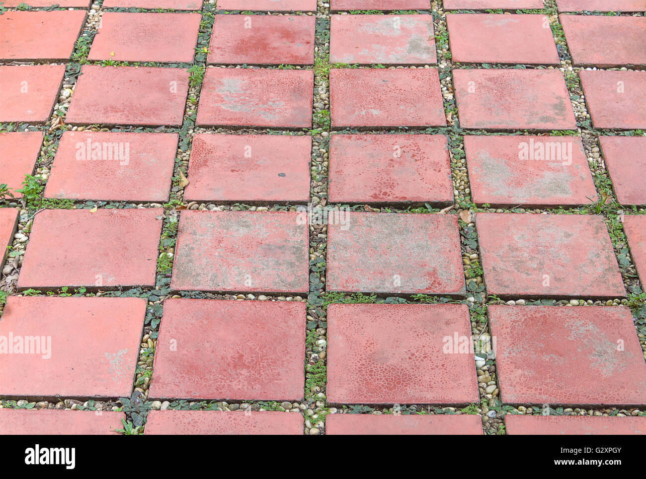 Perspective of red brick pathway texture or background Stock Photo - Alamy