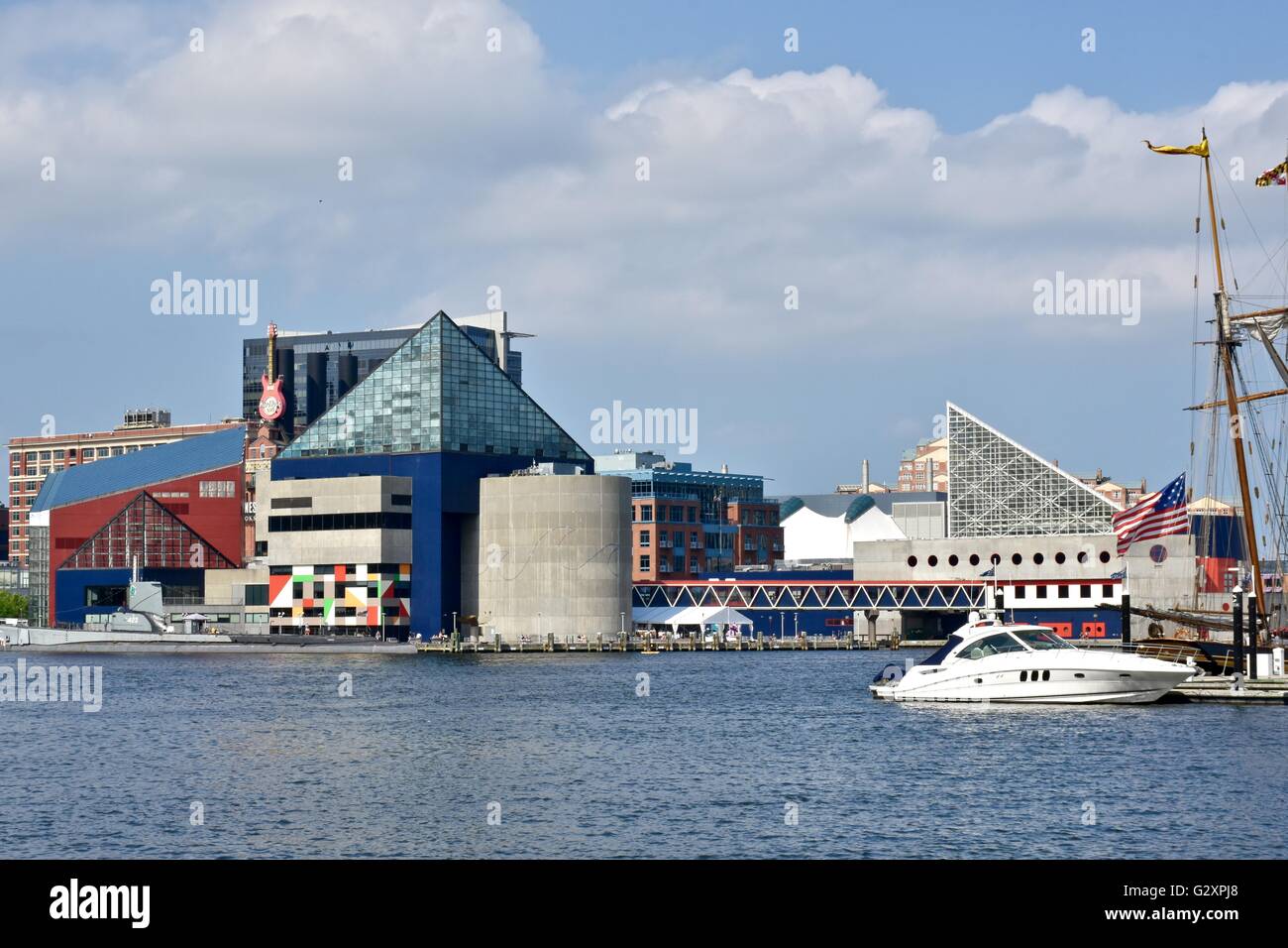 The beautiful architecture and landscape of the Baltimore inner harbor ...