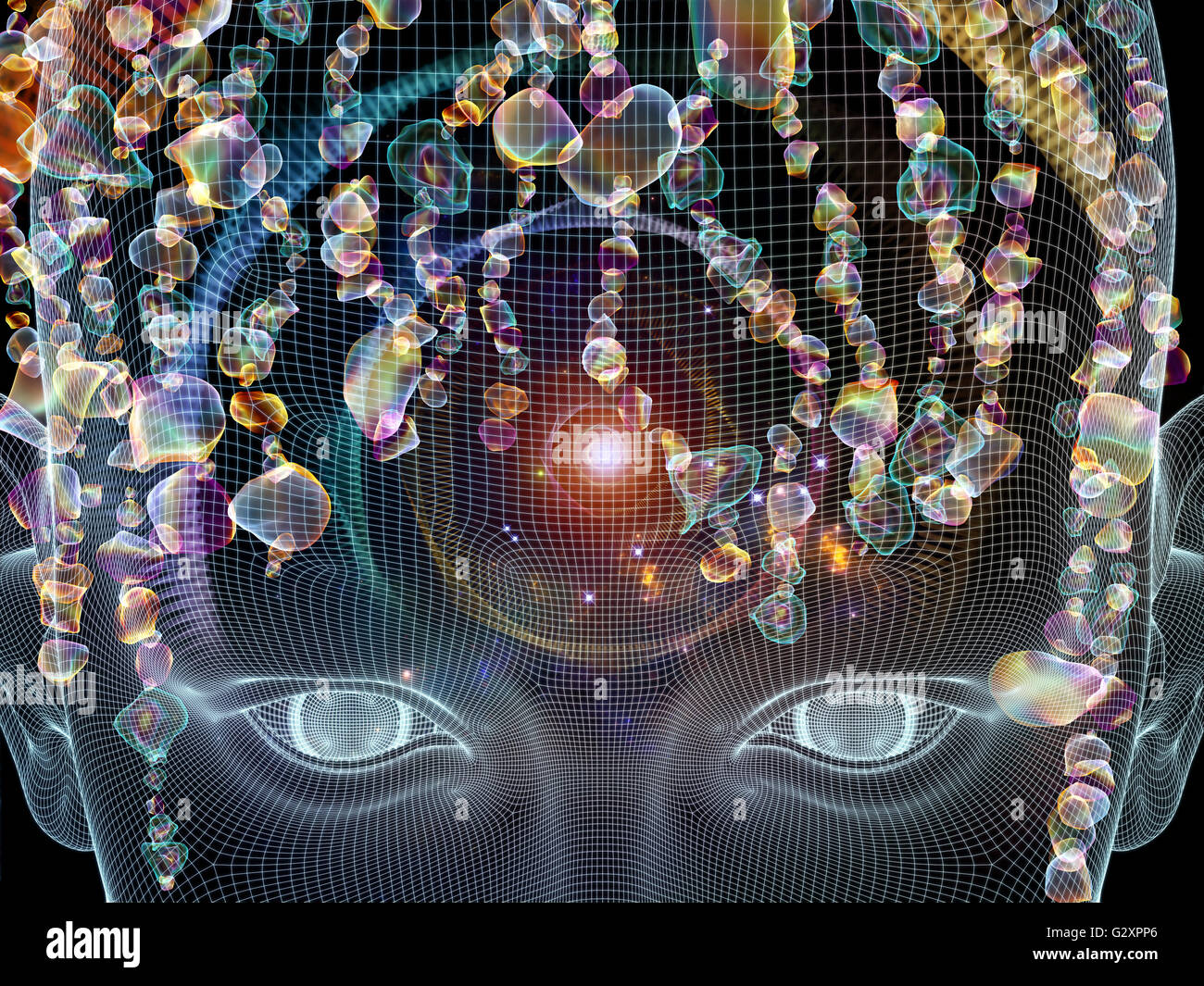 Human head and wire frame hi-res stock photography and images - Alamy