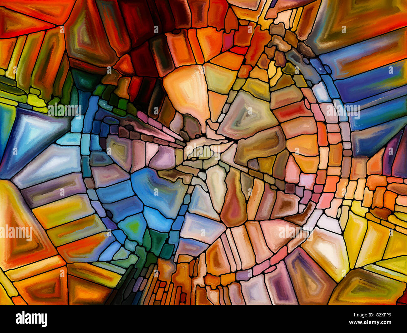 Stained Glass Pattern series. Artistic abstraction composed of virtual ...